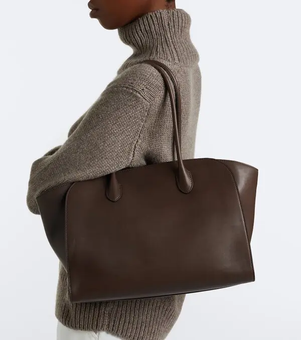 THE ROW Marlo Medium Leather Tote Bag - Brown