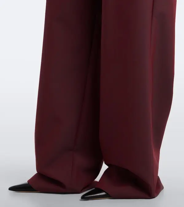 THE ROW Lowe Pleated Virgin Wool Straight Pants