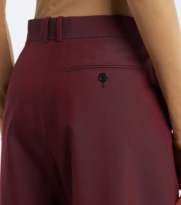 THE ROW Lowe Pleated Virgin Wool Straight Pants
