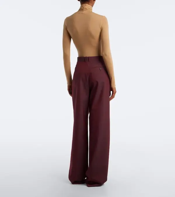 THE ROW Lowe Pleated Virgin Wool Straight Pants