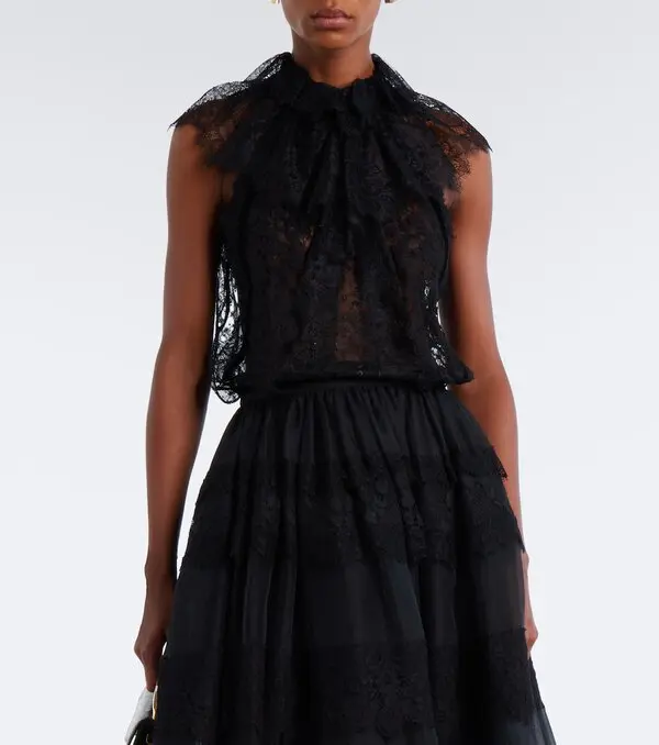 Elie Saab Sheer Lace Top