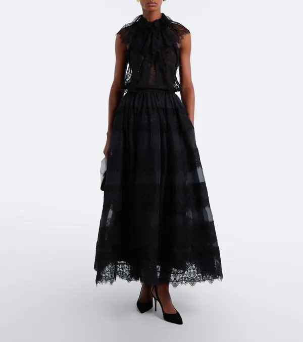 Elie Saab Sheer Lace Top