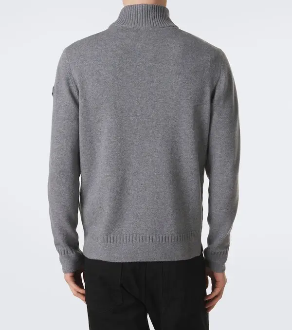 Moncler Wool And Cashmere-blend Half-zip Sweater