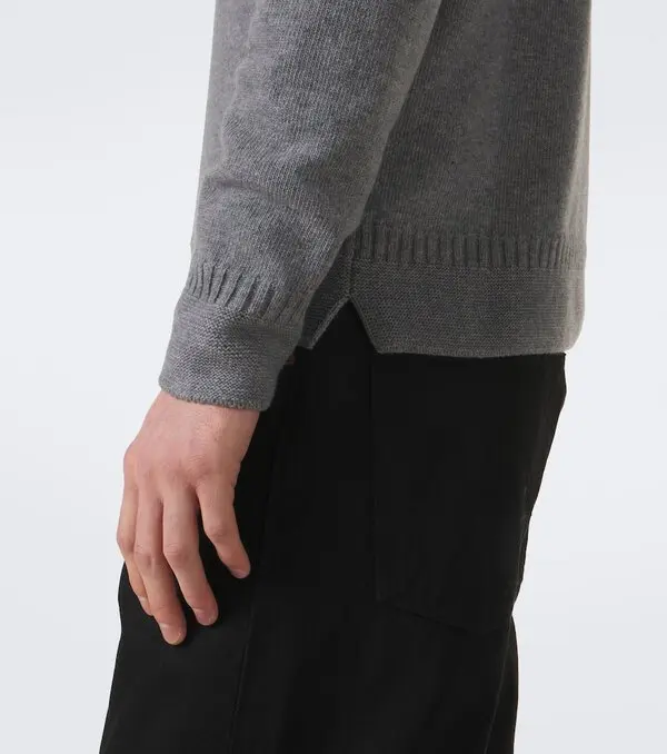 Moncler Wool And Cashmere-blend Half-zip Sweater