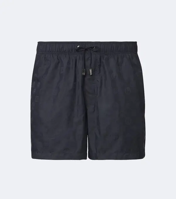 Giorgio Armani Logo Swim Trunks - Blue