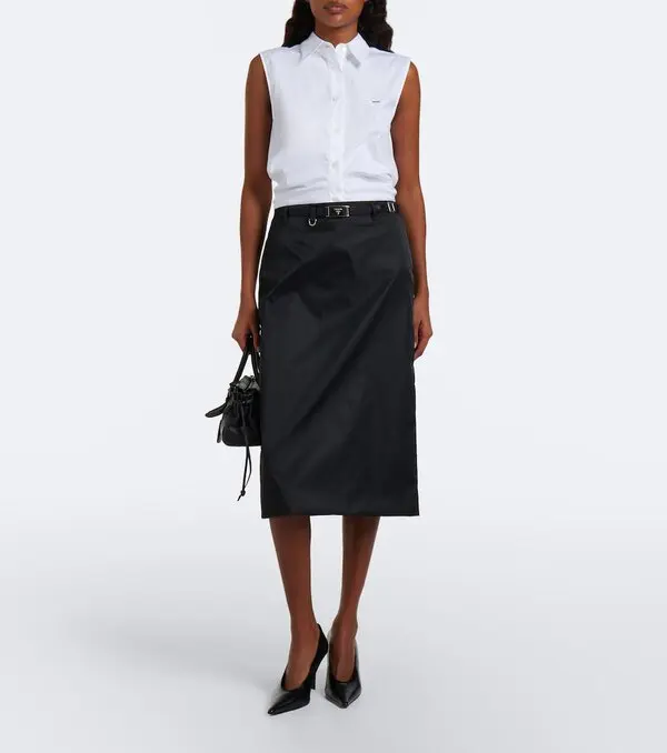 Prada Cotton-blend Poplin Shirt
