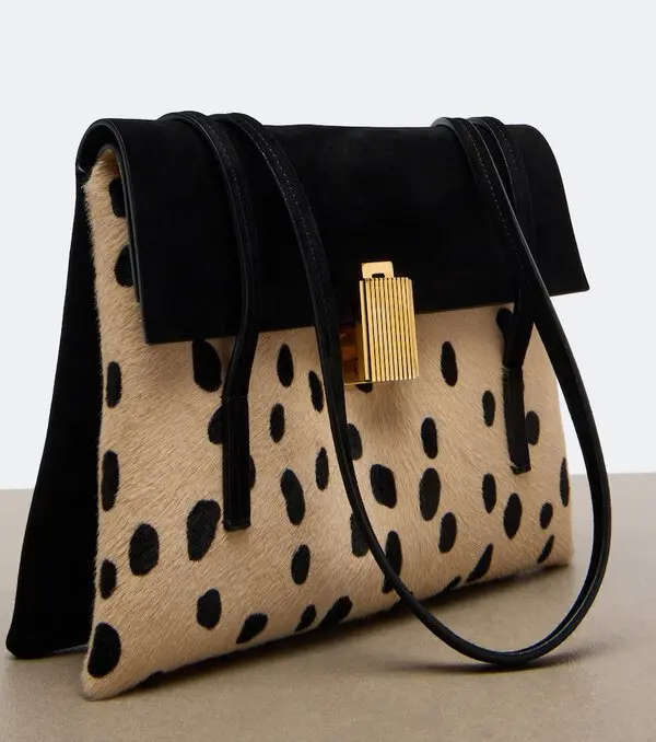 Khaite Soft Blake Small Calf-hair And Suede Shoulder Bag
