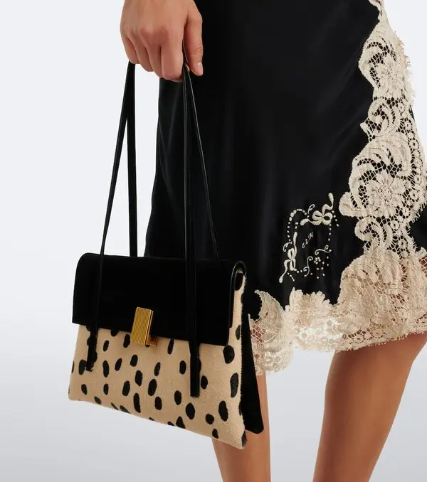 Khaite Soft Blake Small Calf-hair And Suede Shoulder Bag