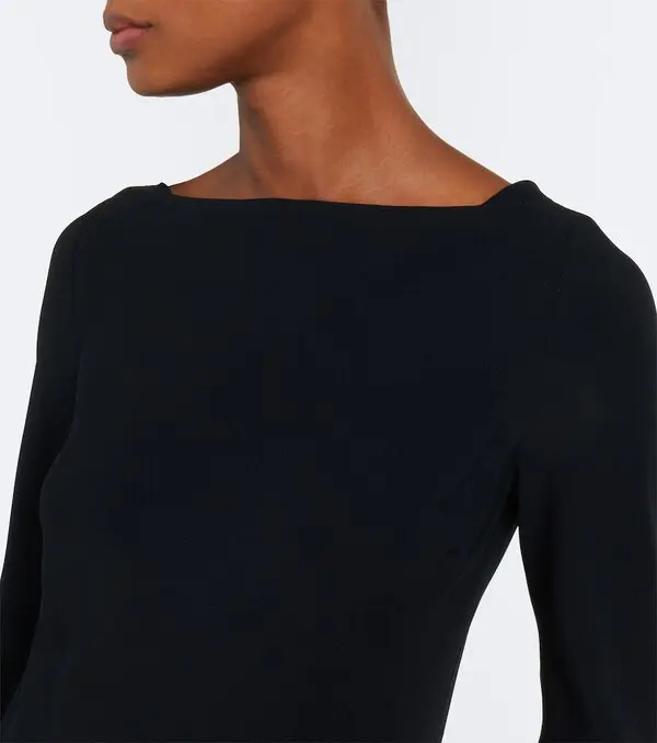 Prada Open-back Crêpe Midi Dress