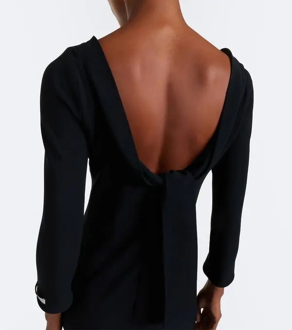 Prada Open-back Crêpe Midi Dress