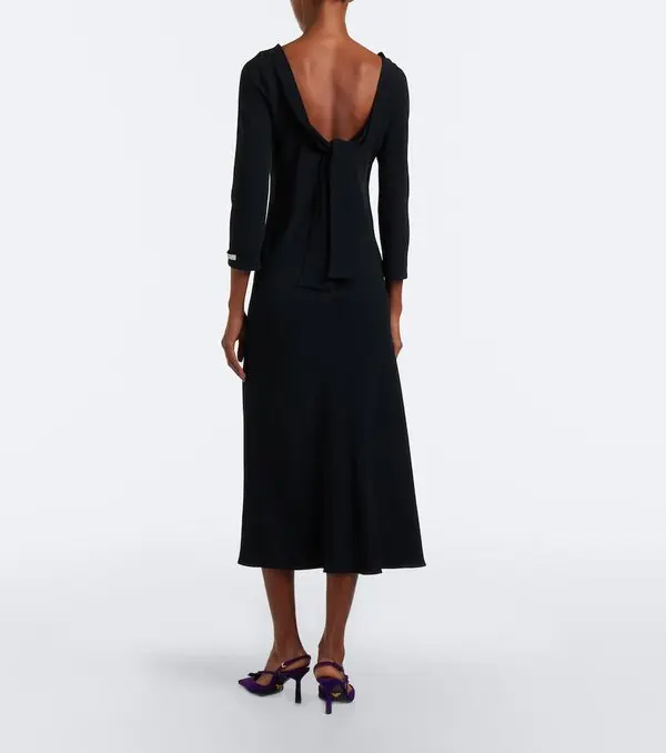 Prada Open-back Crêpe Midi Dress