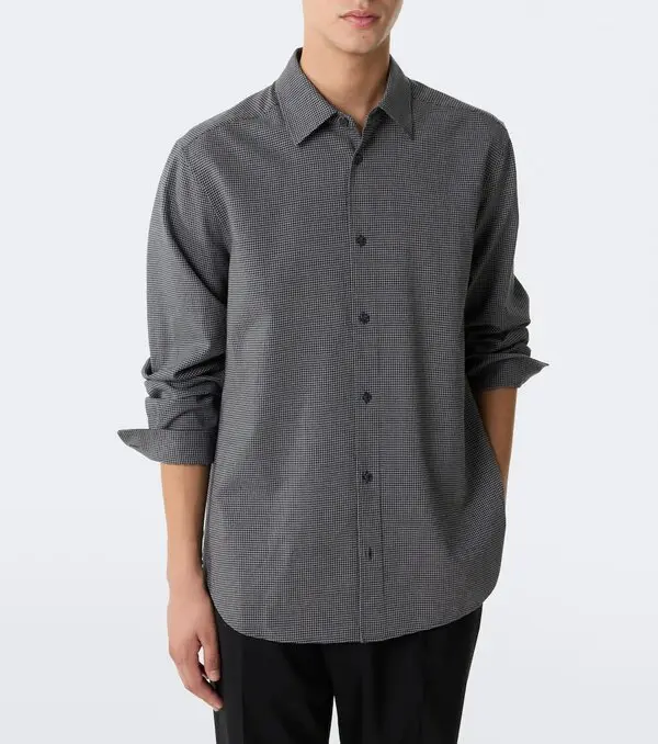 THE ROW Victor Checked Virgin Wool Shirt