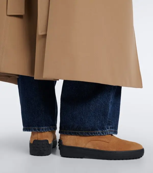 TOD'S Gommino® Shearling-lined Suede Lace-up Boots