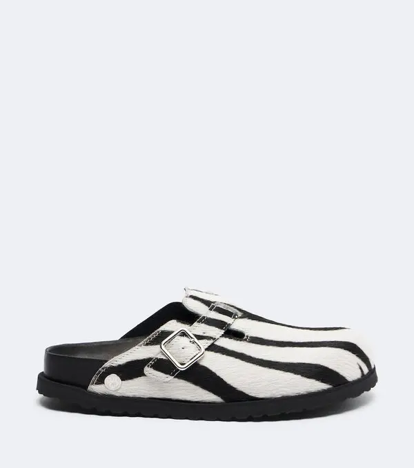 BIRKENSTOCK Boston Zebra-print Calf Hair Mules