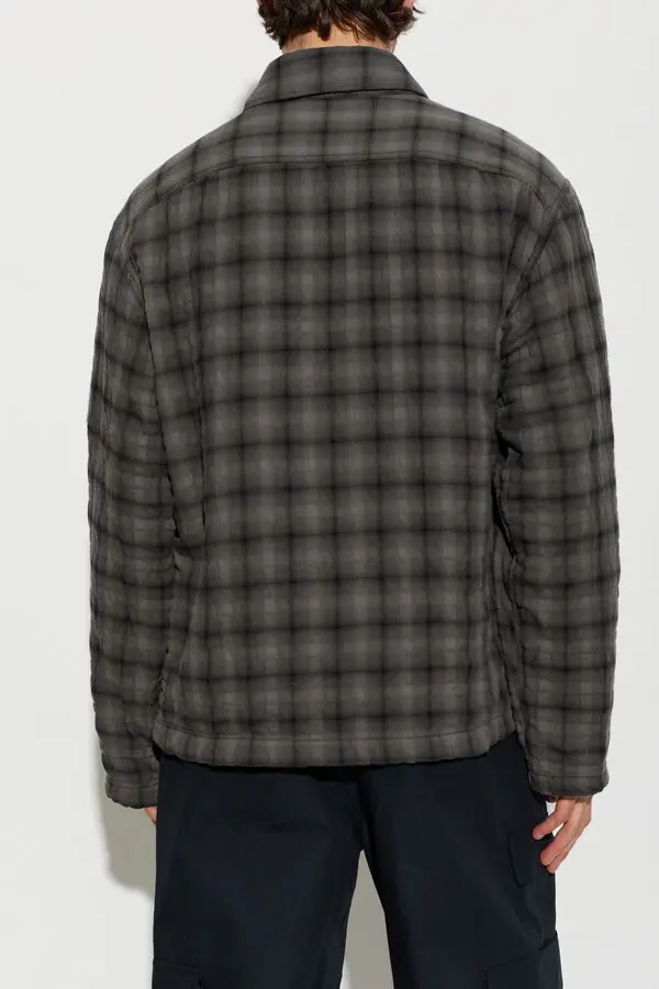 SONG FOR THE MUTE Quilted Shirt Jacket With Checked Pattern