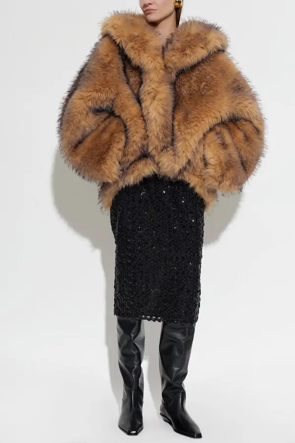 ROTATE BY BIRGER CHRISTENSEN Oversize Faux Fur Coat