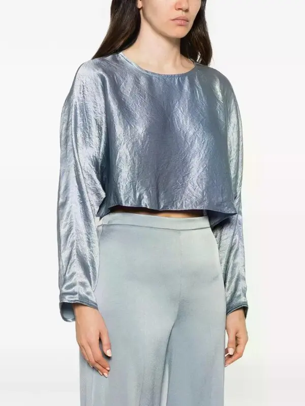 Marella Crinkled Cropped Blouse
