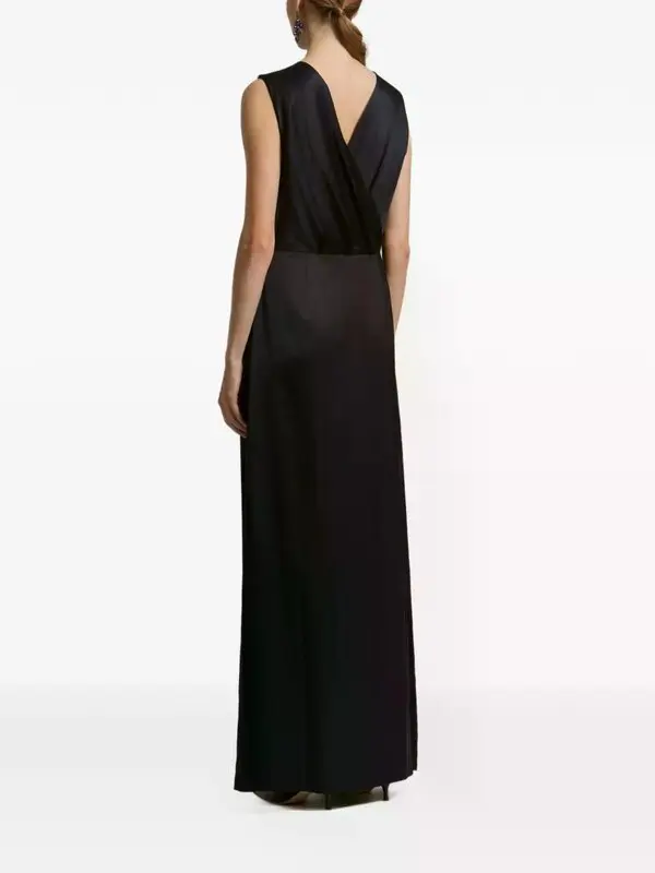 Peserico Embellished-shoulder Wrap-back Maxi Dress
