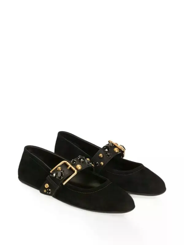 Dolce & Gabbana Suede Ballet Flats With Embroidery