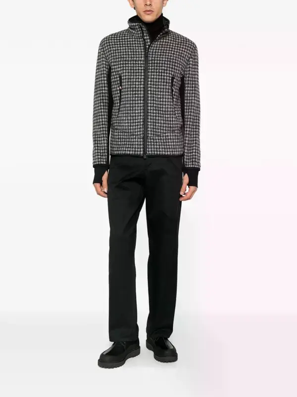 Moncler Vichy Checked-pattern Zip-up Jacket - Grey