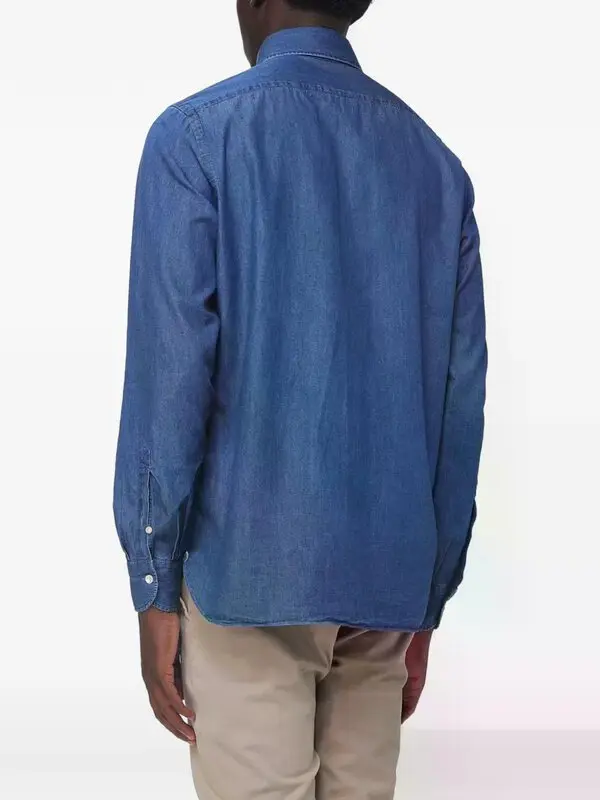 LUIGI BORRELLI Spread-collar Button-up Shirt
