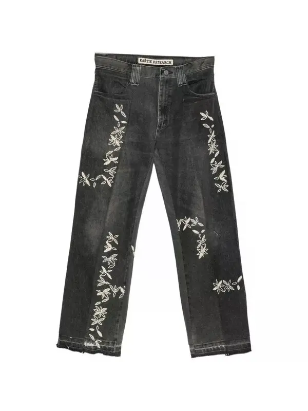 KARTIK RESEARCH Embroidered Cotton Jeans