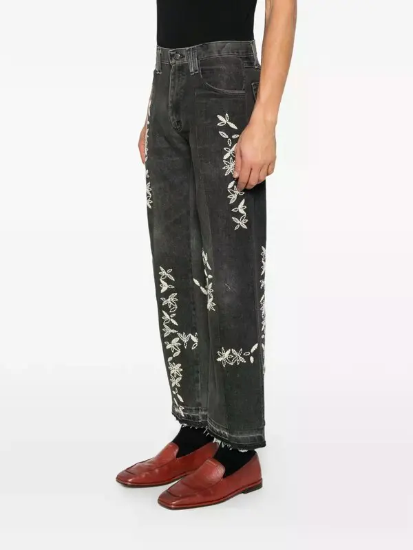KARTIK RESEARCH Embroidered Cotton Jeans