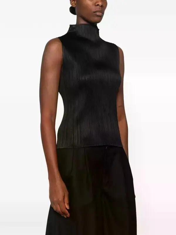 Issey Miyake Pleated High-neck Tank Top