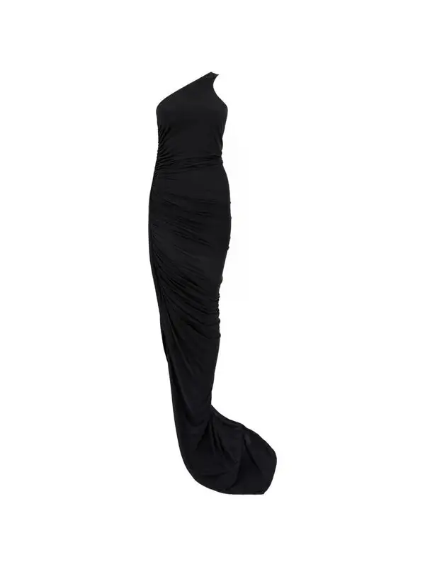 Rick Owens One-shoulder Ruched Maxi Dress