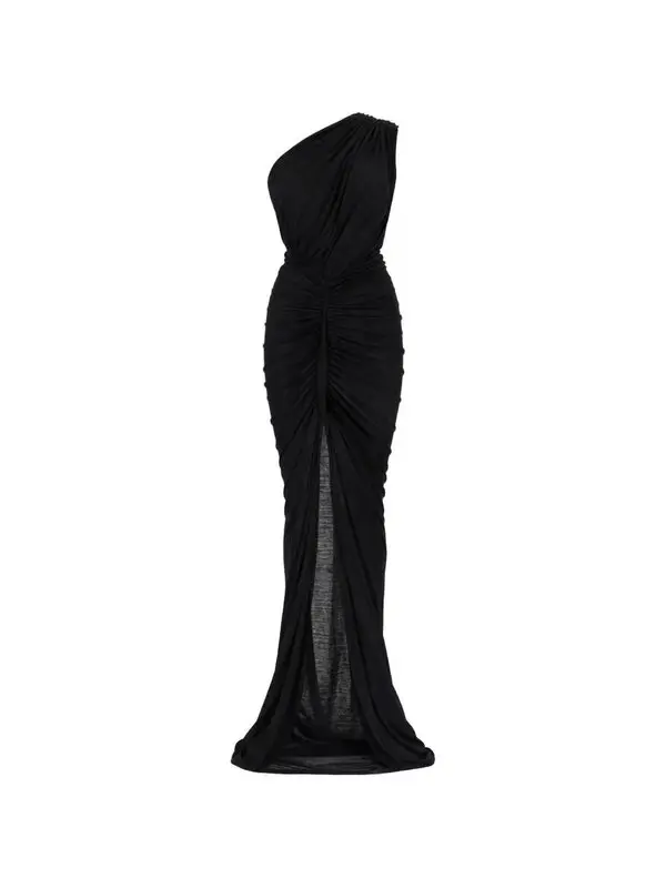 Rick Owens Avra One-shoulder Ruched Maxi Dress