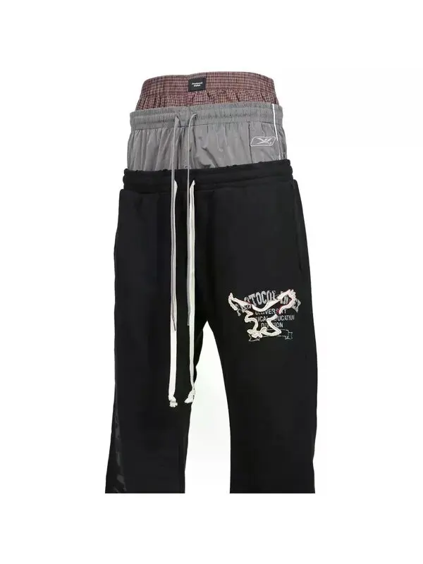 PROTOCOL INDEX Layered Embroidered Track Pants