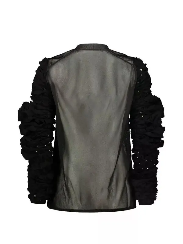 Comme Des Garçons Sheer Ruffled-sleeve Blouse