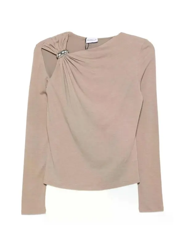 Marella Draped Cut-out Top - Neutrals