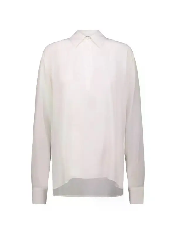 DRHOPE Concealed-placket High-low Shirt