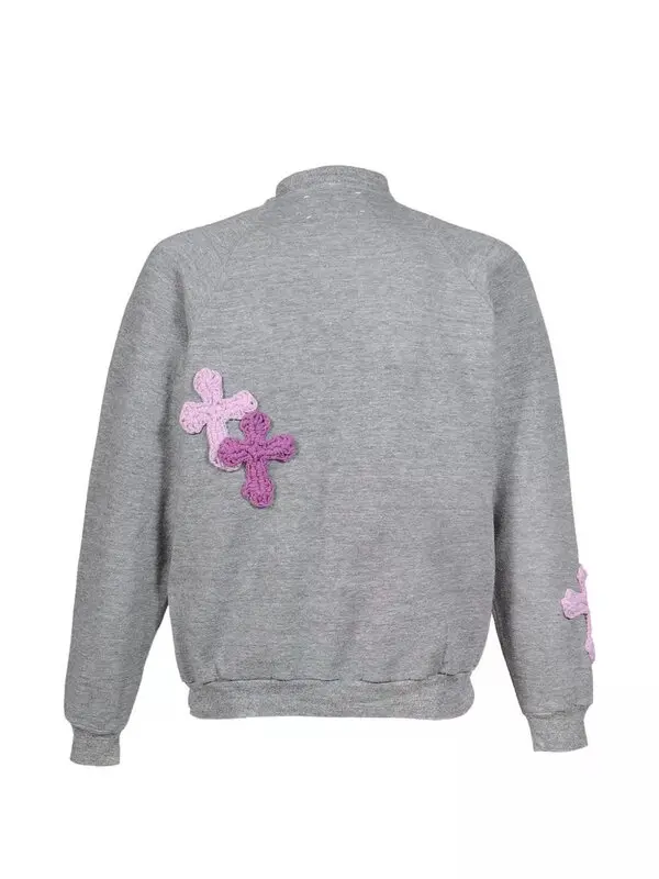 YARN Crochet-patch Raglan-sleeve Sweater