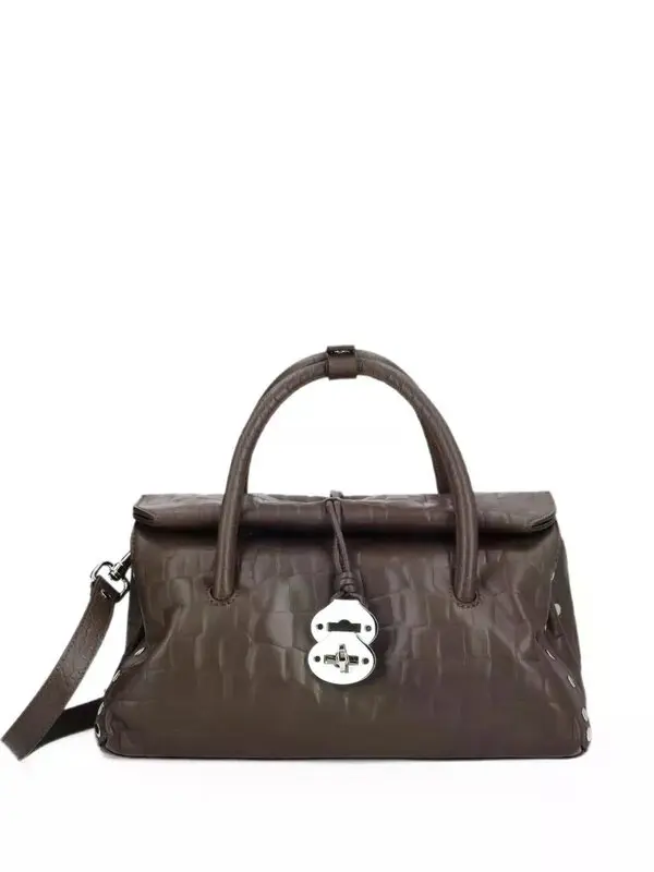 ZANELLATO Small Dotta Crocodile-effect Shoulder Bag