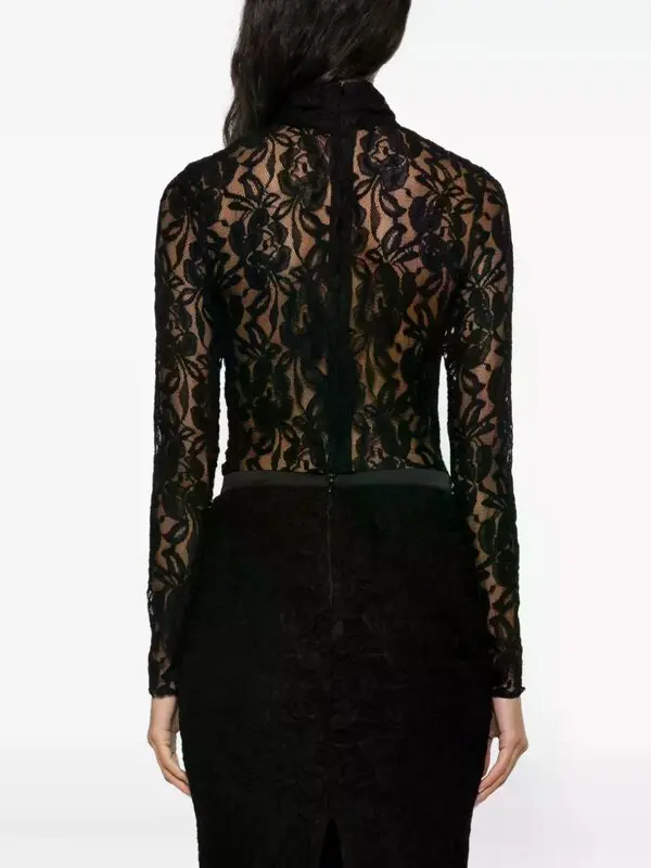 ALESSANDRO LEGORA Lace Long-sleeve Bodysuit