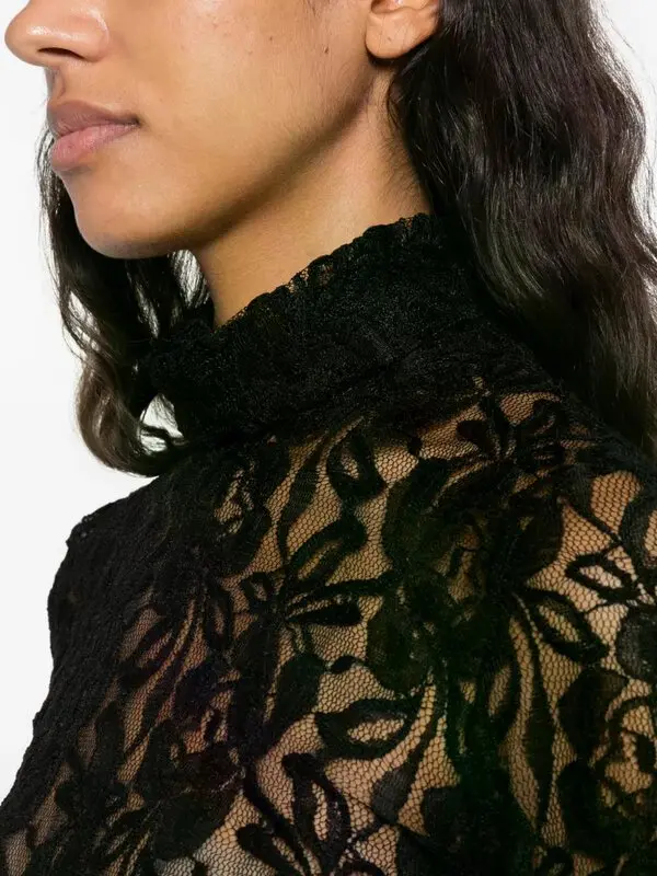 ALESSANDRO LEGORA Lace Long-sleeve Bodysuit
