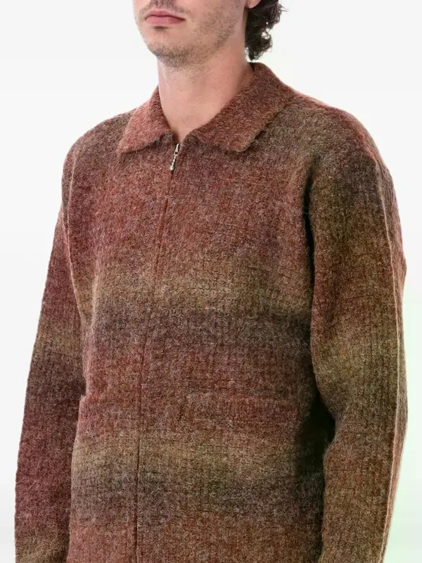 Obey Anton Gradient-effect Zip-up Cardigan