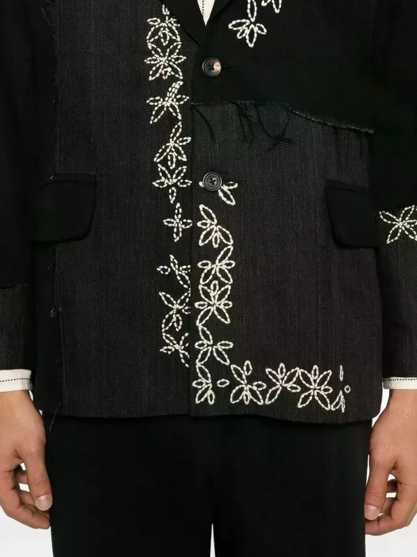 KARTIK RESEARCH Floral-embroidered Patchwork Blazer