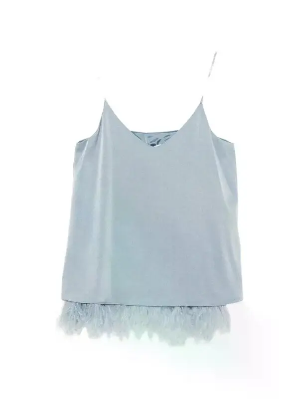 Marella Feather-trim V-neck Top