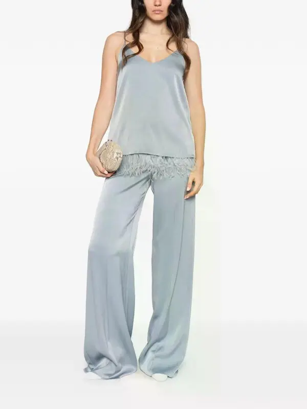 Marella Feather-trim V-neck Top