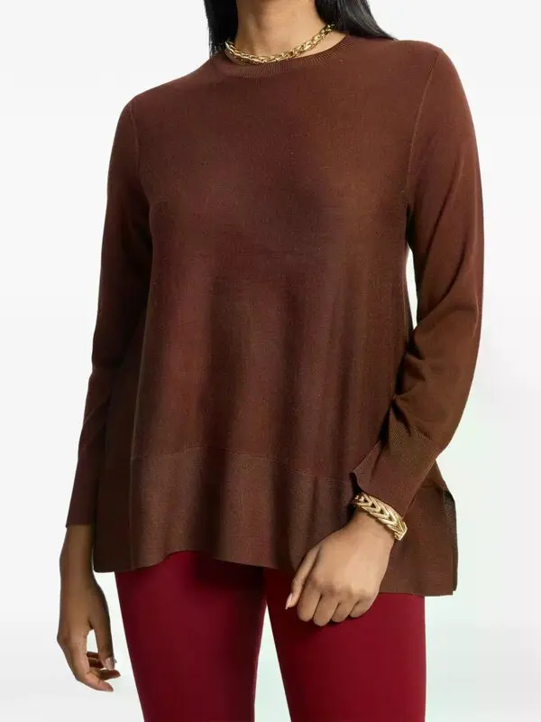 ELENA MIRÒ Slit-cuff Flared-hem Sweater
