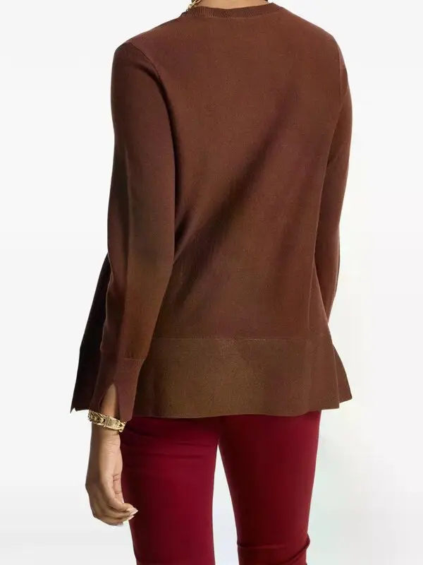 ELENA MIRÒ Slit-cuff Flared-hem Sweater