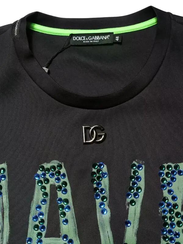 Dolce & Gabbana Embellished Logo-plaque T-shirt