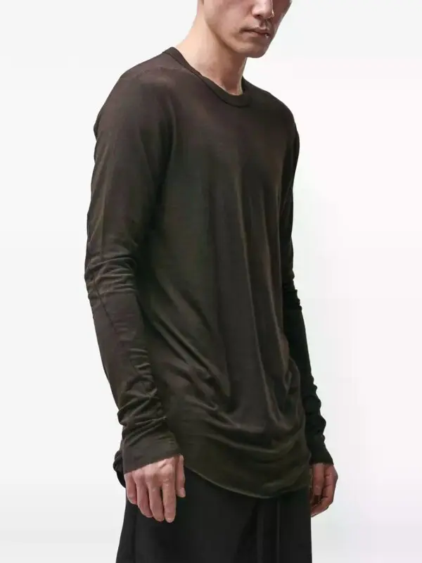 THOM KROM Ts 961 Long-sleeve Curved-hem T-shirt