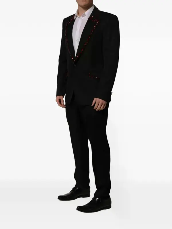 Dolce & Gabbana Crystal-embellished Single-breasted Suit - Black