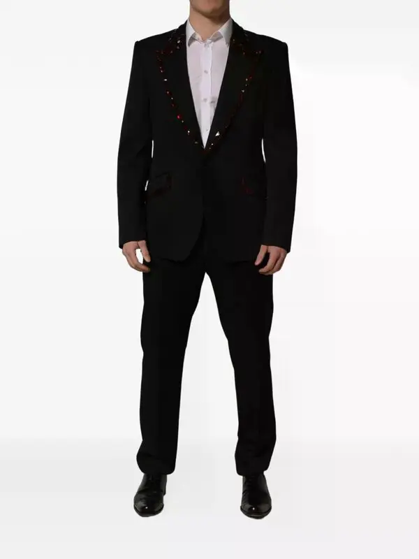 Dolce & Gabbana Crystal-embellished Single-breasted Suit - Black