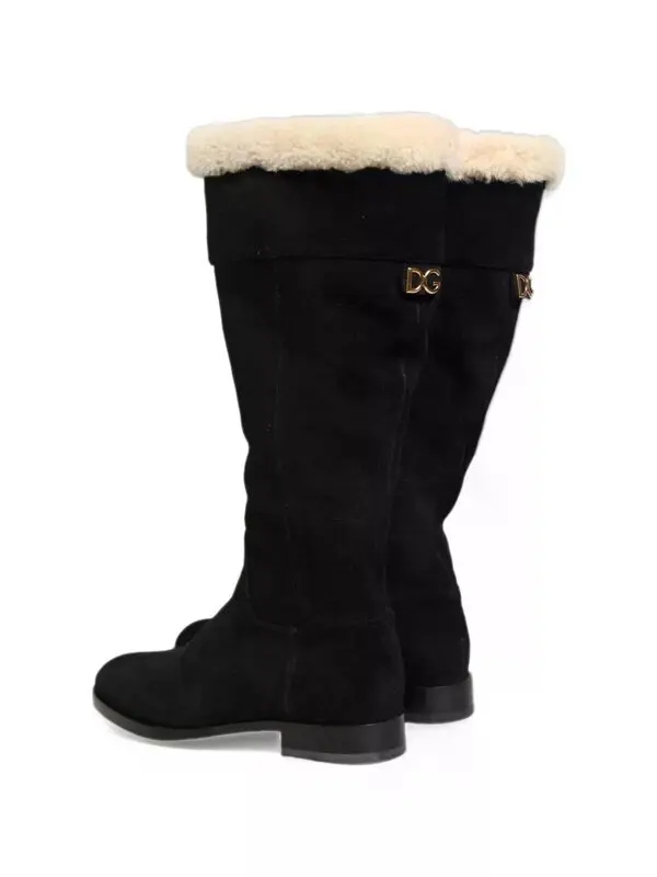 Dolce & Gabbana Shearling-trim Suede Boots