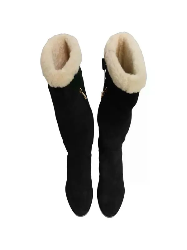 Dolce & Gabbana Shearling-trim Suede Boots